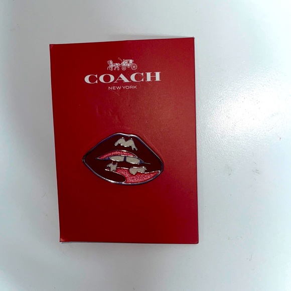 Coach | Accessories | Coach Enamel Lip Pin | Poshmark